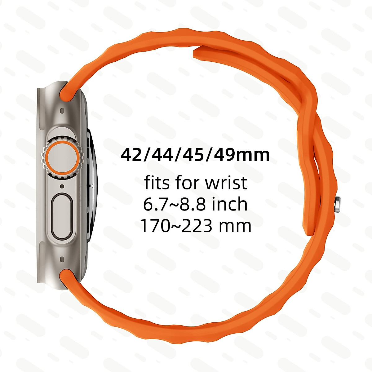 Suitisbest Sport Band for Apple Watch Ultra 2/Apple Watch Ultra Bands 49mm 45mm 44mm 42mm for Men, Soft Breathable Silicone Wristbands Waterproof Strap for iWatch Series Ultra 9 8 7 6 5 4 3 SE