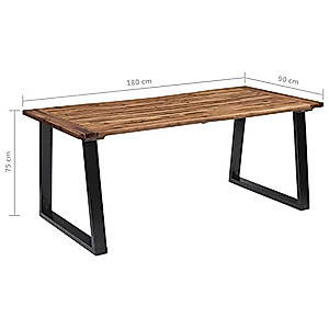 AJSEOYBS Kitchen Table Vintage Industrial Design Dining Room Table Multifuntional Desk for Living Room Home Office,Dining Table Solid Acacia Wood 70.9"x35.4"