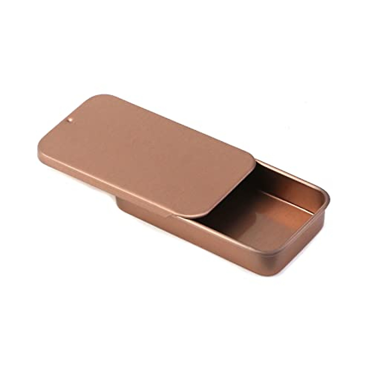 Tighall 8PCS Metal Slide Top Tin Containers Rectangle Tin Box Empty Storage Tins for Lip Balm Candles Crafts Candies Jewelry Crafts (2.2"*1.1"*0.4",Rose Gold)