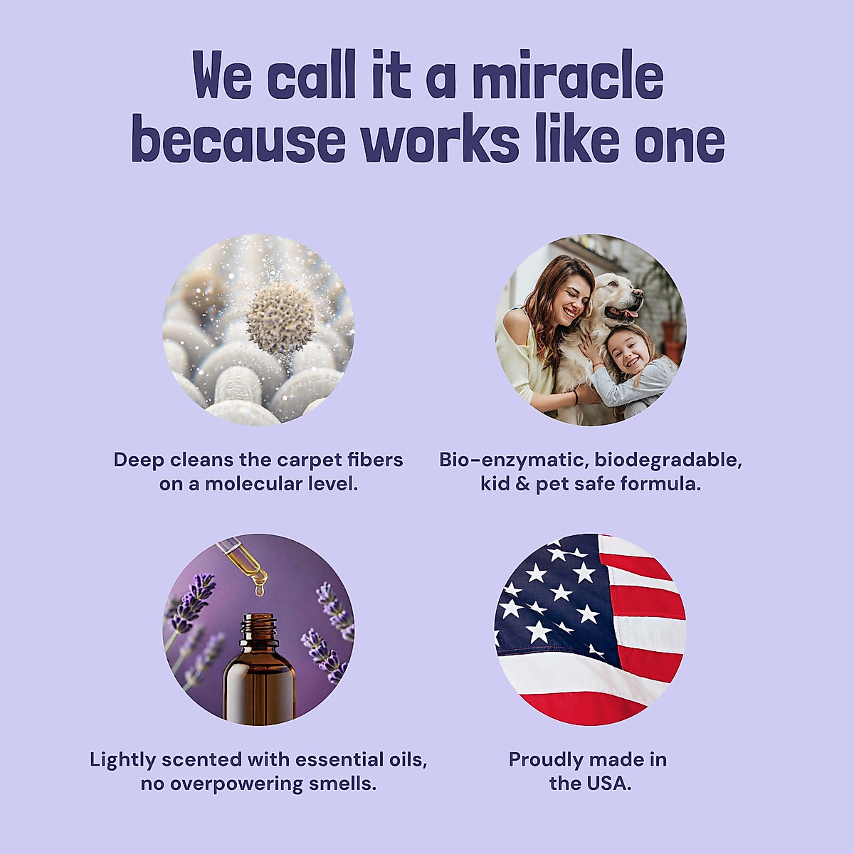 Sunny & Honey Carpet Miracle - Carpet Cleaner (32 Fl Oz (Pack of 1), Light Lavender Scent)