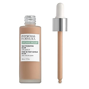 Physicians Formula Organic Wear All Natural Liquid Foundation Elixir Light, Full Coverage | Dermatologist Tested, Clinicially Tested