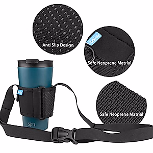 Xxerciz Tumbler Carrier Holder Water Bottle Carrier with Shoulder Strap, Fit for Simple Modern, Yeti, Rtic, Hydro Flask Tumbler Drink Carrier with Carrying Handle Water Bottle Holder for Walking