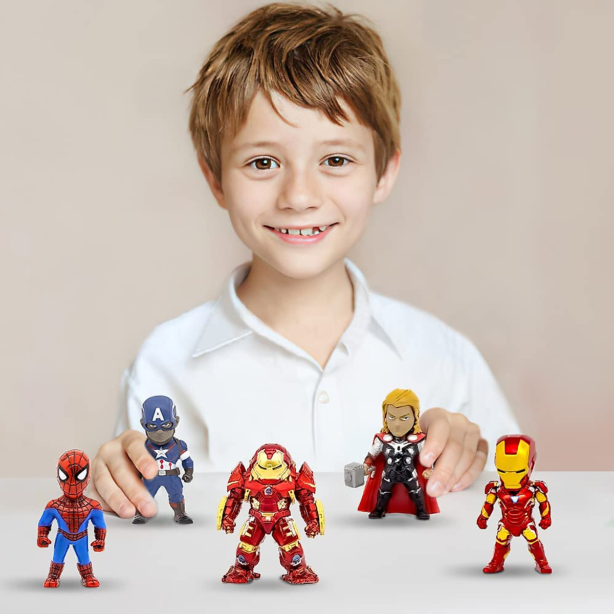 Feluxcy 6 Collectible Action Figures with Bases, 3.7-Inch ,Birthday Cake Decorations, Toys for Kids Ages 3 and Up (6 Characters)