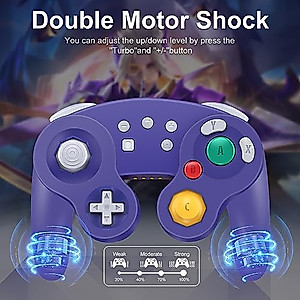 ADHJIE Gamecube Controller for Switch Nintendo,Wireless Gamecube Switch Controller for Nintendo Switch/PC/Steam,6-Axis Gyro Motion,One-Button Wake Up & Auto Turbo, Purple