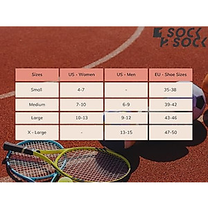 1SOCK2SOCK 6 Pack Athletic Performance Crew Socks For Men and Women - Soft Cotton Blend with Moisture Wicking - Arch Support