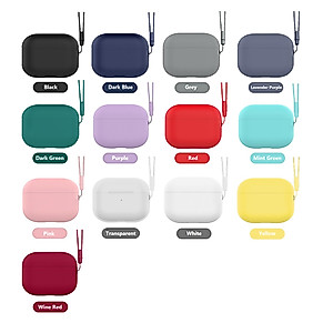 Airpods Pro 2 Case Soft Silicone Protective Case Cover Compatible with Apple AirPods Pro 2nd Generation Case 2022 Front LED Visible (Black)