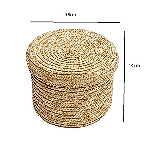 Adarl Decorative Baskets with Lid, Woven Storage Baskets for Home Office Decor