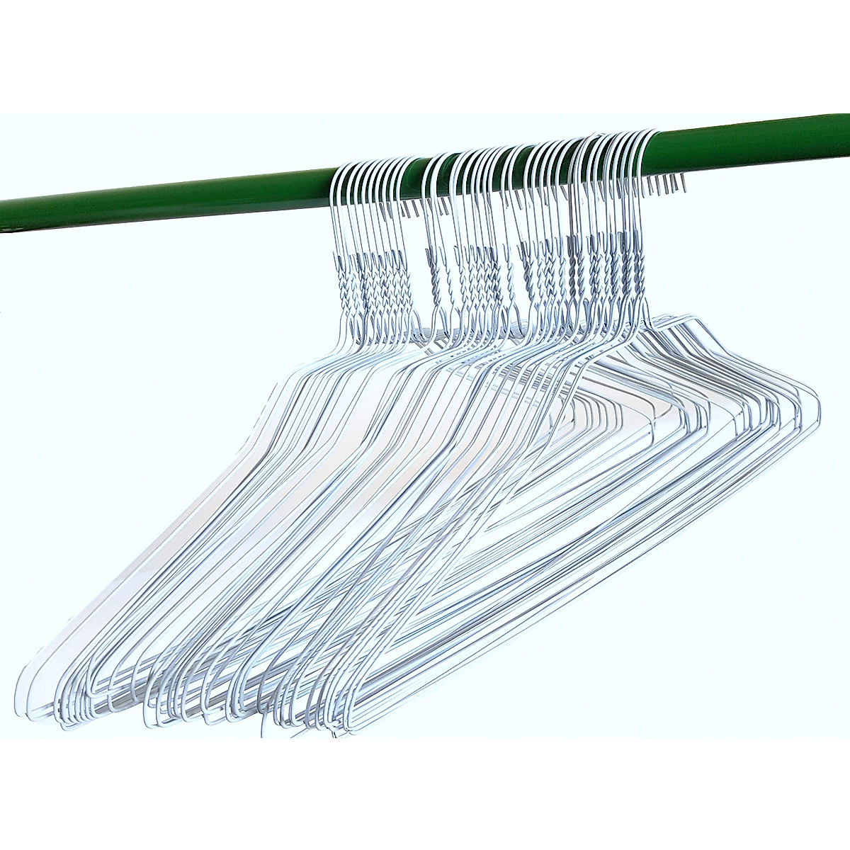100 White Wire Hangers 18" Standard White Clothes Hangers (100, White)