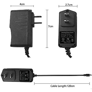 (2 Pack) 5V 2A Power Supply Adapter, BOLWEO AC 100-240V to DC 5V 1A Adaptor Cord Compatible with Baby Monitor,TV Box, Speaker, Camera,Audio/Video, 5V Router, DC Jack Barrel 5.5mmx2.1mm