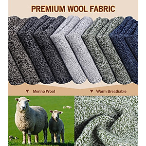 Yeblues 5 Pairs Merino Wool Socks Mens, Thick Warm Winter Socks, Hiking Socks Soft Casual Socks for Men，SIZE 6-13