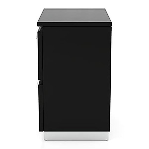 BOWERY HILL 2pc Black Wood Bedroom Set - 2 Nightstands Finish