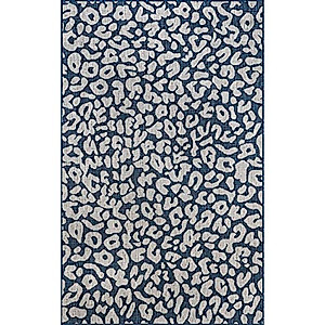 nuLOOM Terenia Leopard Indoor/Outdoor Area Rug, 8' x 10', Blue