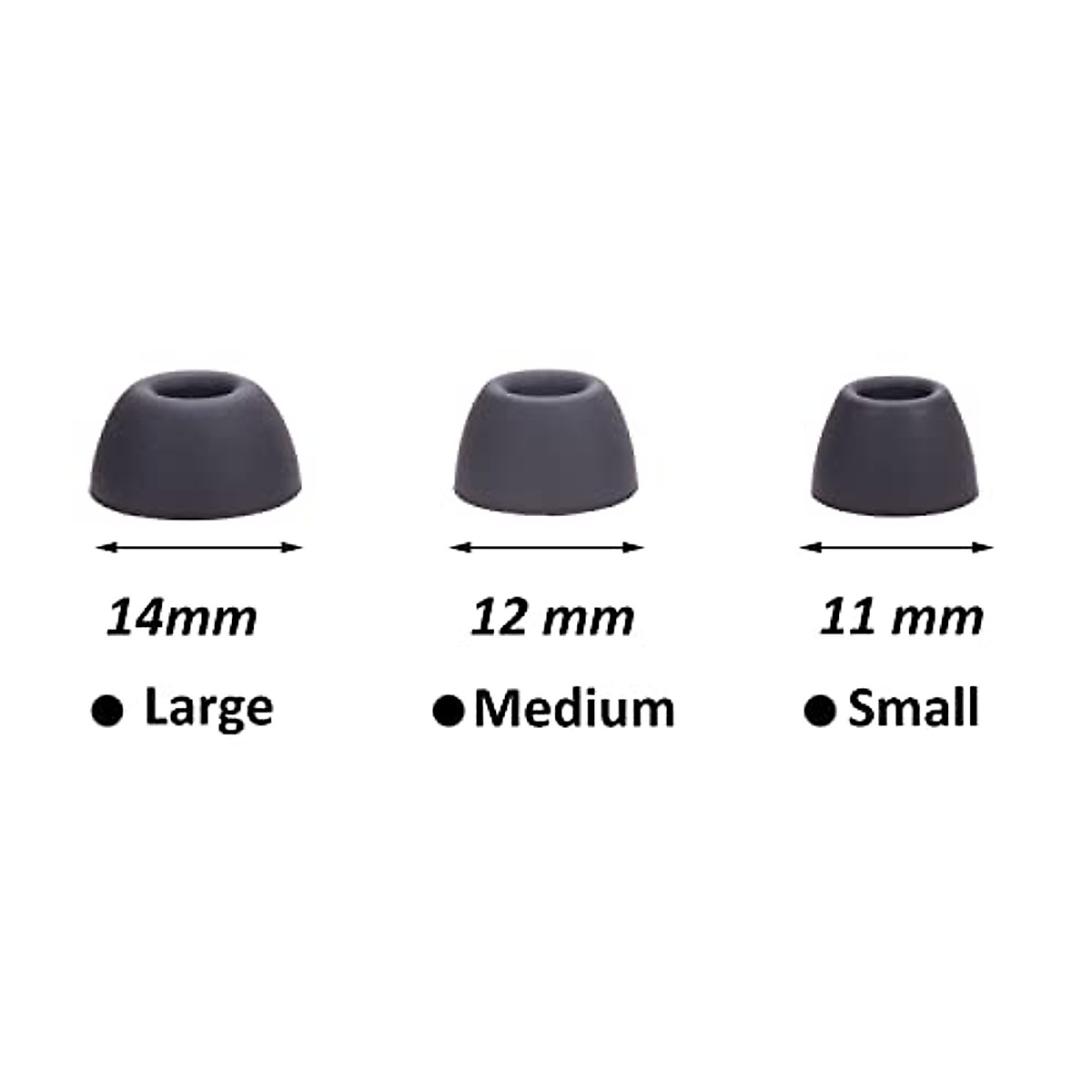 Replacement Earbuds Tips Silicone Eartips for Samsung Galaxy Buds 2 Pro Headphones Fit in Case Buds Tips,6 Pairs (Graphite)