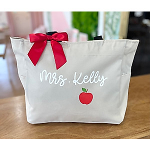 Personalized Large Teacher Tote Bag - Custom Gift for Teacher - Customized Tote Bag - Gift for Teacher - Thank You Gift for Teacher - Student Teacher Gift - Teacher Appreciation
