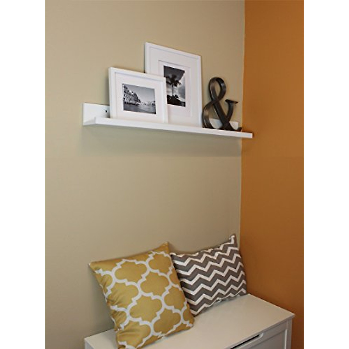 InPlace Shelving 9084678 35.4 in W x 4.5 in D x 3.5 in H Floating Shelf with Picture Ledge, White