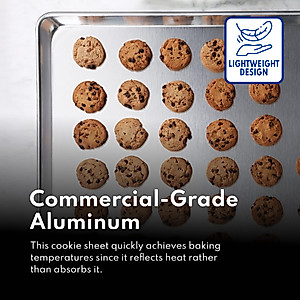 New Star Foodservice 36749 Commercial-Grade 16-Gauge Aluminum Sheet Pan/Bun Pan, 18" L x 26" W x 1" H (Full Size) | Measure Oven (Recommended)