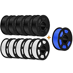 SUNLU PLA+ Filament 1.75mm 10KG PLA Plus 3D Printing Filament for 3D Printer & 3D Pens Tolerance Accuracy +/- 0.02 mm, 11x1KG (3 Colors)