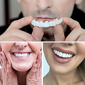 Dentures Fake Smile Teeth Moldable Customizable Temporary Top Teeth for Snap on Instant & Confidence Smile(Non-Porous 3Boxes)