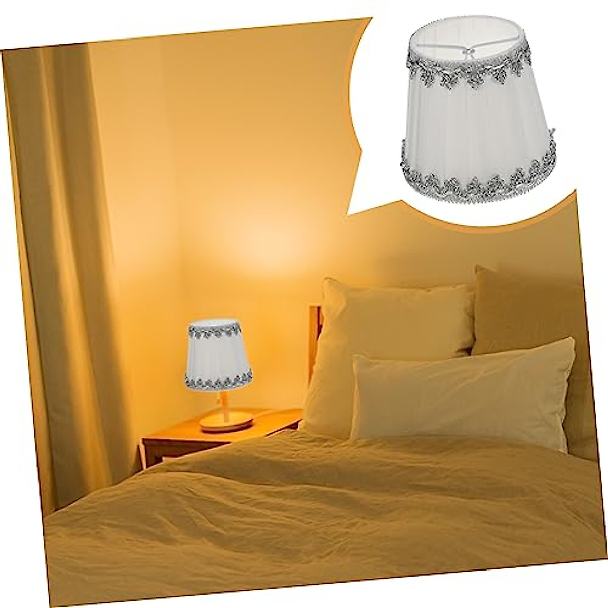 GATHINESS 1pc Fabric Lampshade Yellow Lamp Shades Ceiling Light Lamp Shades for Floor Lamps Fabric Lamp Shade Bell Lamp Shade Candle Sconce Lampshade Decor Fashion White Hardware Cloth Cover