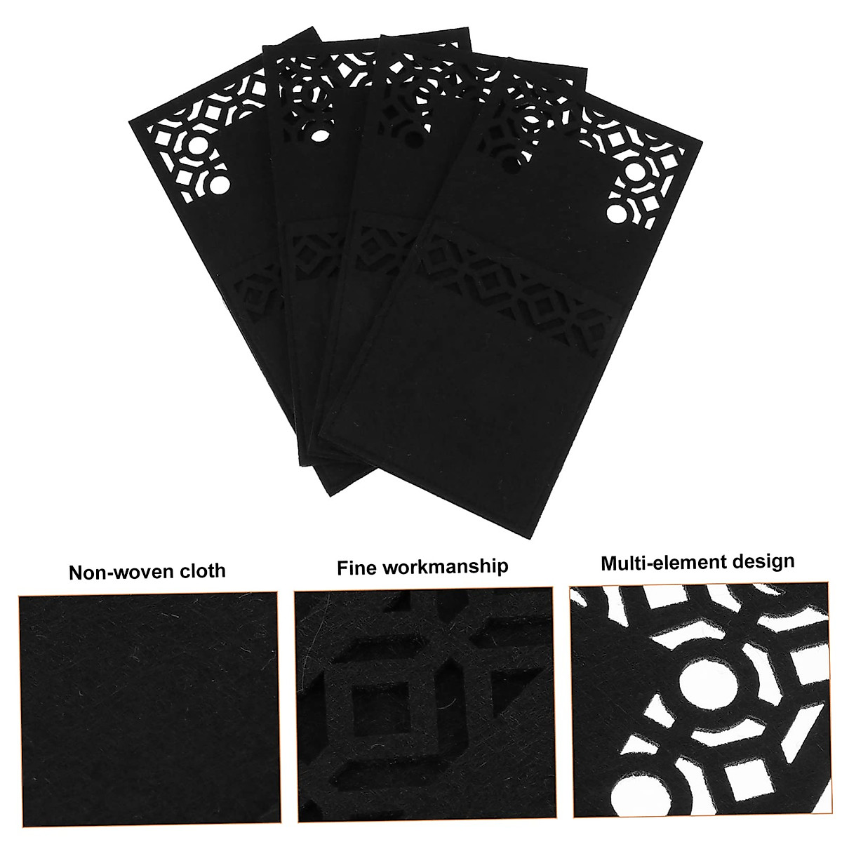 NOLITOY 20 Pcs Christmas Cutlery Bag Nativity Decor Tableware Covers for Christmas Party Cutlery Bags Christmas Tableware Bags Black Trim Tableware Pockets Simple Non-woven Fabric Fork