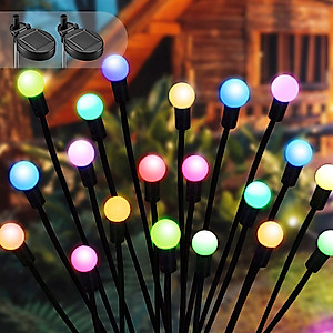 Solar Lights Outdoor Waterproof, Swaying Solar Garden Lights Firefly Lights Decorative Outdoor Lights Yard Lights, Dancing Fireflies Lights for Path Fence, Swaying When Wind Blows
