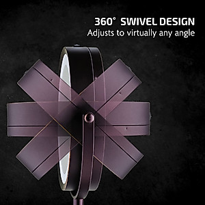 OVENTE 7'' Lighted Makeup Mirror with 1X/7X Magnification, Cordless Tabletop Mount Vanity Mirror with 360° Swivel Design & Double Sided Glow Cosmetic White LED Ring Light, Antique Bronze MCT70ABZ1X7X