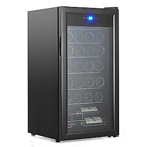 Garvee 28 Bottle Compressor Wine Cooler Refrigerator, Large Freestanding Wine Cellar For Red, White, Champagne or Sparkling Wine, Temperature Control 40-66°F Wine Cellar for Home, Office, Bar