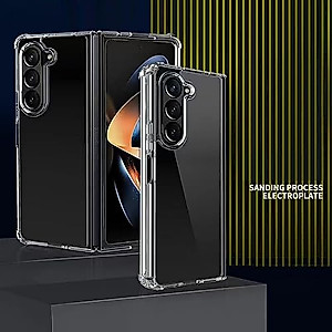 UEEBAI Clear Case for Samsung Galaxy Z Fold 5 5G, Lightweight Foldable Slim Case Shock Absorption [Anti-Yellow] Cover Perfectly Fit Protective Phone Case Reinforced Corners Case for Women and Men