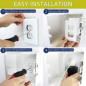 Baby Safety Outlet Cover BOX [Patent Pending] Double Lock for Much Better Toddler Proofing, Easier Operation, Simple 3 Step Install with Included Screws. Provides Extra Space Inside for Plugs,Adapters