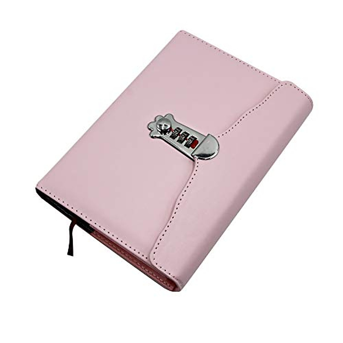 A5 PU Leather Cover Notebook with Combination Lock Diary Journal Travel Solid Color Digital Password Writing Book Notepad, 240 Pages,Lined Paper