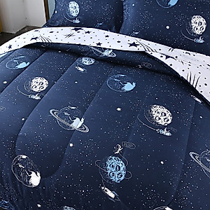 Mengersi Cow Print Comforter Set Queen Bed in a Bag 7 Pieces- Black White Comforter Sets Queen Size, Milk Cow Reversible Plaid Grid Western Bedding Set with Bed Sheets,Fitted Sheet,Flat Sheet