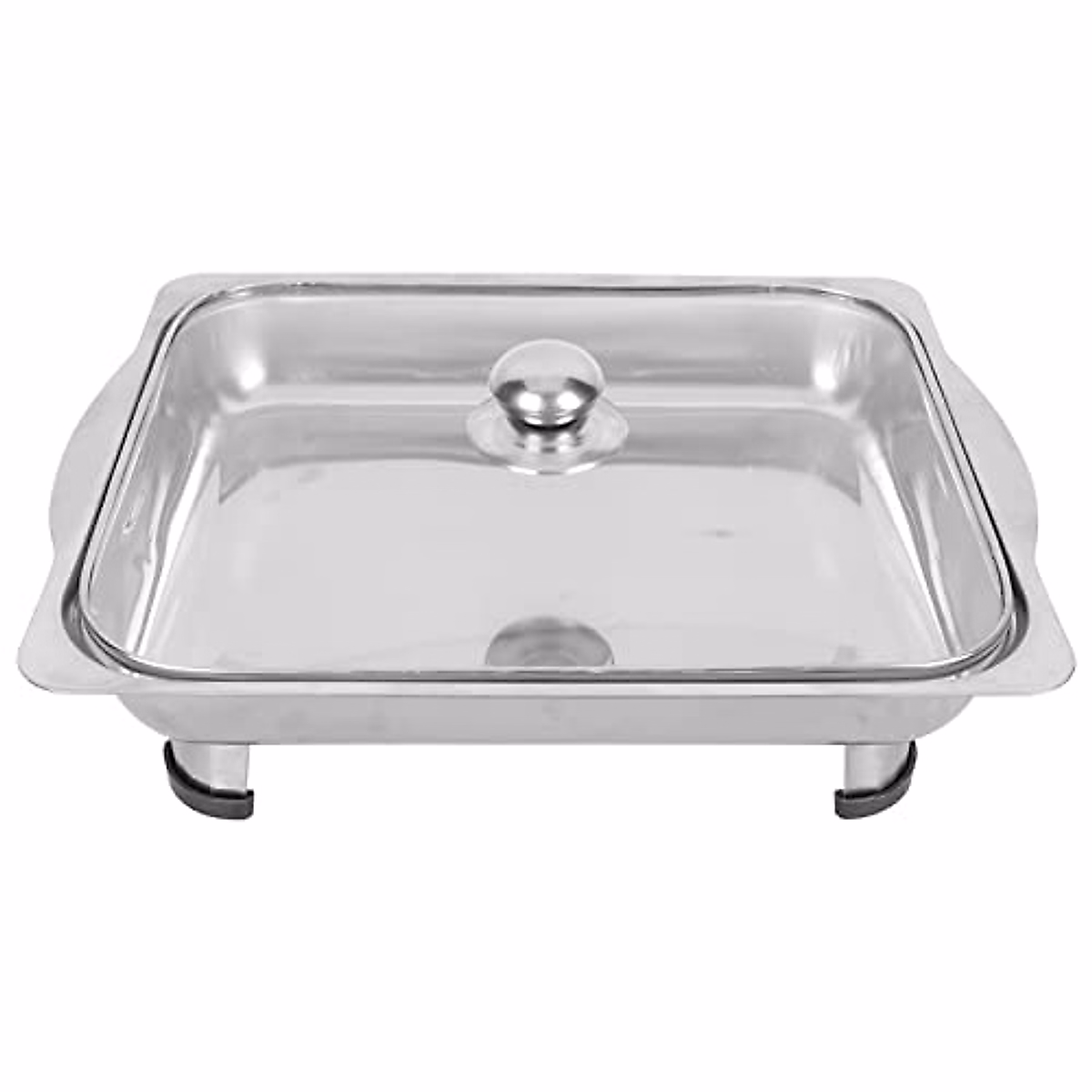 Metal Tray Stainless Steel Chafing Dish Buffet Chafer Rectangular Buffet Stove Chaffing Servers with Glass Covers Food Tray Warmers for Parties Buffets Catering