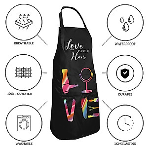 Hair Stylist Apron for Women Barber Aprons for Men Haircut Apron With 2 Pockets Waterproof Adjustabl Bib Apron