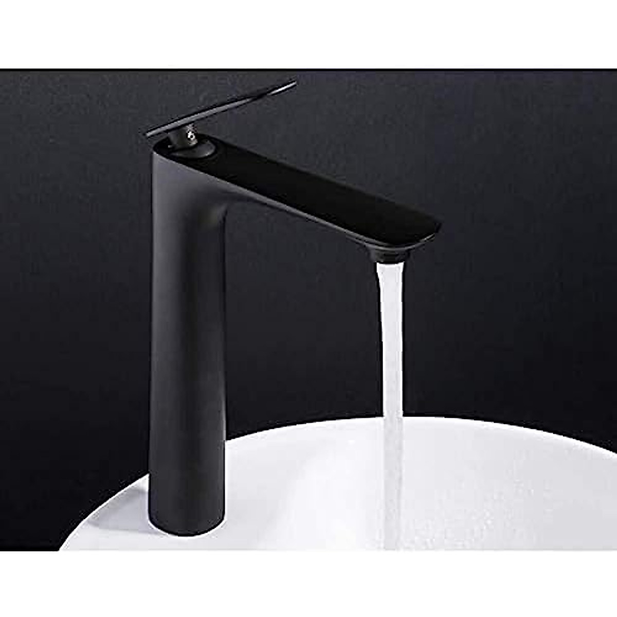 WOOWSHINE Kitchen Taps Kitchen Tap Kitchen Tap Bathroom Faucet Black Solid Brass Bathroom Solid Basin Mixer Tap Hot & Cold Bath Single Handle Sink Waterfall Taps,Sink Faucet, ki-635