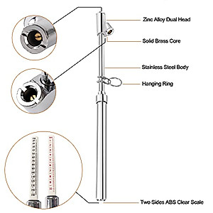 GODESON Dual Head Tire Pressure Gauge,Heavy Duty Pen Tire Gauge Range 10-150PSI and GODESON Air Chuck for Semi Truck, 1/4" FNPT 11.8" Extended Reach Dual Head Brass Air Chuck with Brass Quick Plug, 2-