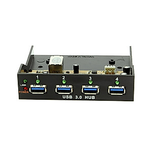 Internal Bay USB 3.0 4-Port VIA USB 3.0 SuperSpeed Chip Hub with LED