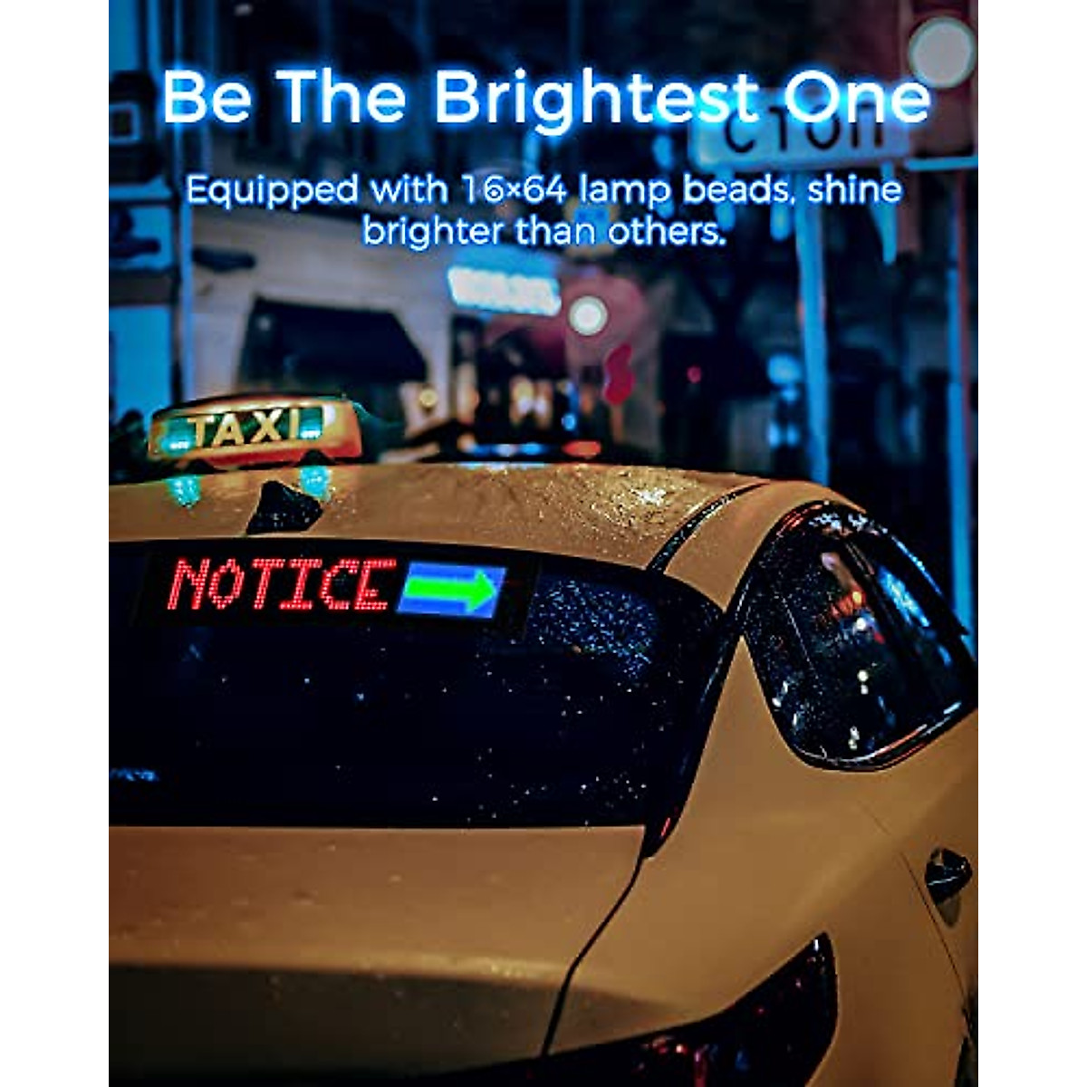 Upgraded Flexible LED Car Sign, Big Size 14.6"×3.6" Matrix Panel, Bluetooth Smart App Control, Running Text, Sign for Car, Shop, Bar, Shop, RGB Panel, Pixel Pattern, Graffiti Text Animation Display (14.6"×3.6")