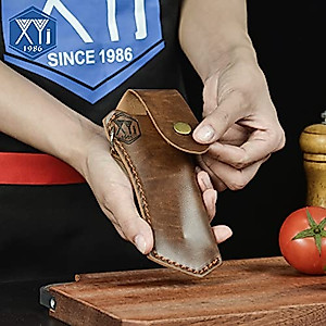 XYJ 2pcs/set Leather Knife Sheath For Camping Folding Knives Carry Knife Edge Guard Knife Cover Sleeves Universal Knife Holster Pocket Knife Case