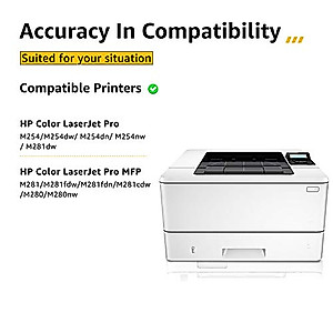 CMYBabee Compatible Toner Cartridges Replacement for HP 202X 202A HP CF500A CF500X for HP Laserjet Pro M281fdw M254dw M254dn M254nw M281dw MFP M281fdn M281cdw M281 M254 (4 Packs)