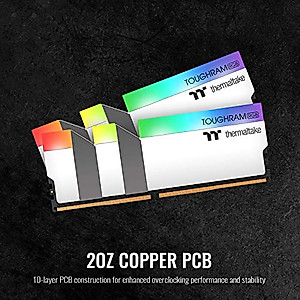 Thermaltake TOUGHRAM RGB 32GB (2x16GB) DDR4 3600MHz C18 1.35V DIMM Desktop Gaming Memory, White, R022D416GX2-3600C18A