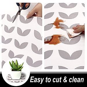 Shelf Liners for Kitchen Cabinets, 11 Inch x 20 FT, Plastic Shelf Liner, Non Adhesive Kitchen Drawer Cabinet Liner for Pantry/Wire Shelves/Fridge/Drawer/Dresser (White and Grey, 11 inches x20 Feet)