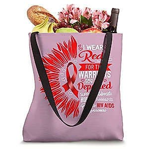 Know Your Status Red Ribbon Hiv & Aids Awareness Virus Day Tote Bag