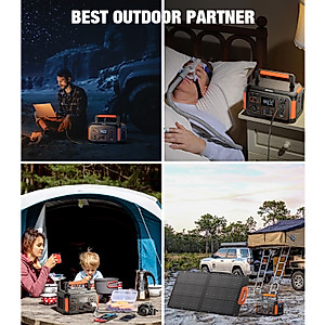 GRECELL 500W Portable Power Station 444Wh Solar Generator with 110V Pure Sine Wave AC Outlet/PD60W, 1000W Peak power station for Camping Trip RV Outdoor Home Emergency Backup & Solar Powered