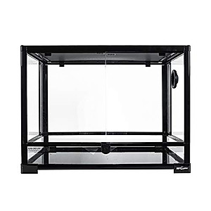 REPTI ZOO Large 34 Gallon Reptile Glass Terrarium Tank,Front Opening Door 24" x 18" x 18" Double Hinge Door with Screen Ventilation Reptile Terrarium (Backgrounds not Include)