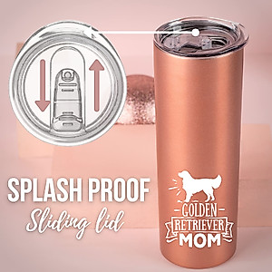 Onebttl Golden Retriever Mom Gifts, Skinny Tumbler for Golden Retriever Lovers, Women, Girl, Dog Lover and Dog Mom, 20oz, Rose Gold