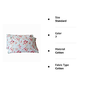 YIH Cotton Pillow Cases Standard Size Set of 2, Flower Printed Queen Pillowcases, Premium Quality Machine Washable (7)