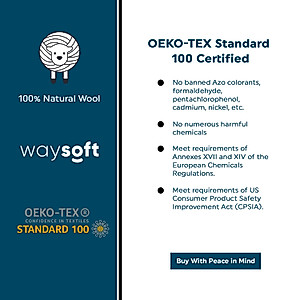 WaySoft Baby Sheepskin Rug, Oeko-TEX Certified, Safe & Natural Nursery Rug, 100% Genuine New Zealand Soft Fur Rug Baby Carpet