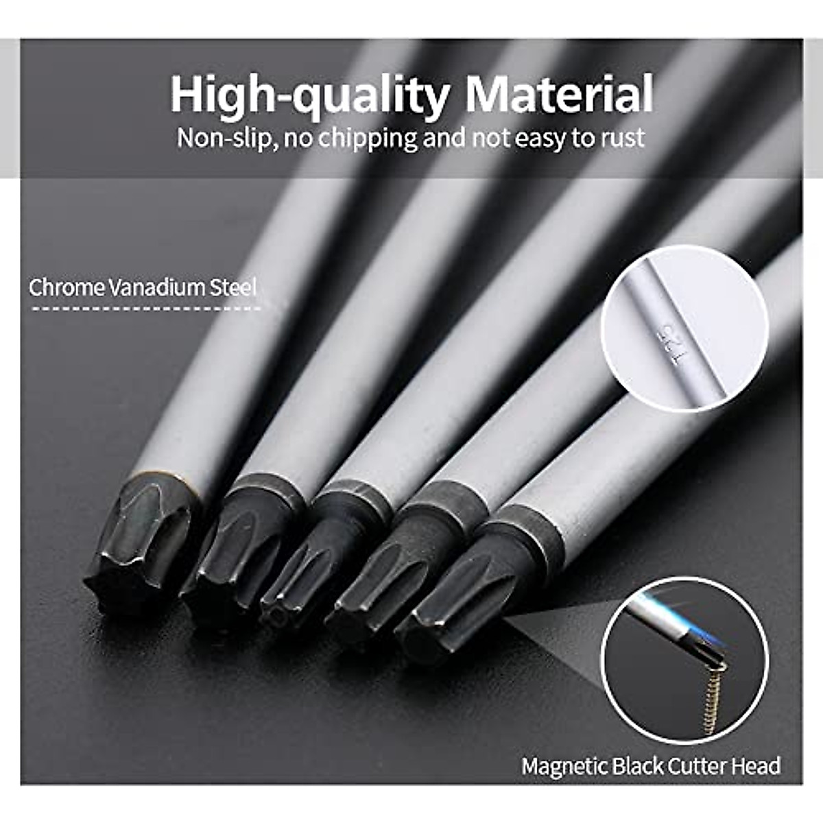 Extra Long Torx Screwdrivers Set, 5pcs 12in Magnetic Torx Screwdrivers Set, T15 - T30 (T15,T20,T25,T27,T30) Magnetic Torx Driver Star Screwdrivers Set, Long Long star Screwdrivers Set