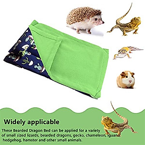 Bearded Dragon Bed with Pillow and Blanket, Reptile Accessories, Small Pet Animal Hide Habitat Shelter, Solf Fabric Warm Sleeping Bag with Cover for Bearded Dragon, Leopard Gecko, Lizard