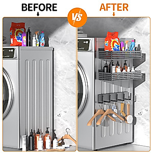 Toosci Magnetic Fridge Organizer Set, 5 Pcs, Customizable, Metal Material, Ideal for Storing Spices, Cans, Drinks, Snacks, Kitchen Utensils, and More